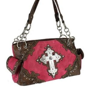 Bags | Sparkly Medieval Cross On A Western Style Handbag | Poshmark